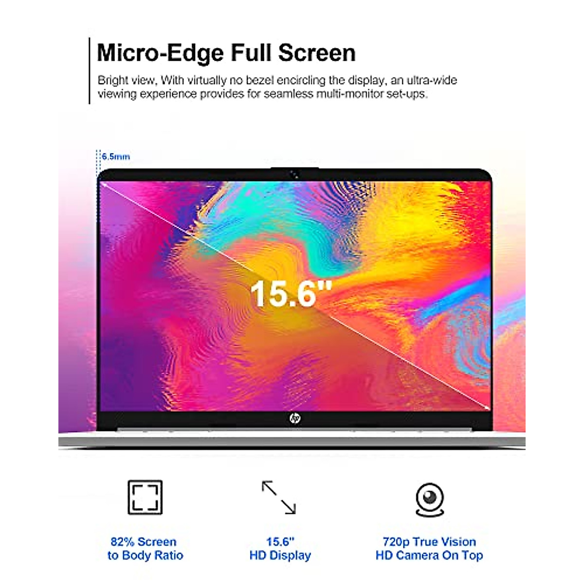 HP 2023 Newest Laptop, 15.6" Touchscreen Display, Intel i3-1115G4 Processor, 16GB RAM, 1TB SSD, 11 H Battery Life, Fast Charge, Bluetooth, Wi-Fi, HDMI, Windows 11 Home S, Bundle with JAWFOAL