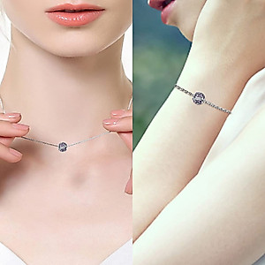 LongLuck 925 Sterling Silver Birthstone Charms fits Pandora Charms Bracelets for Woman，with 5A Cubic Zirconia Dangle Pendant Bead,Happy Birthday Charms for Bracelet and Necklace Valentine's Day