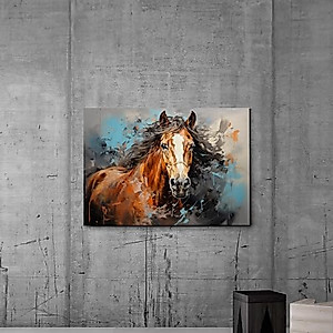 Majestic Black Stallion Galloping In The Clouds, Black Horse On Salt Flats, Canvas Print, Black Horse Print, Black Horse Wall Art