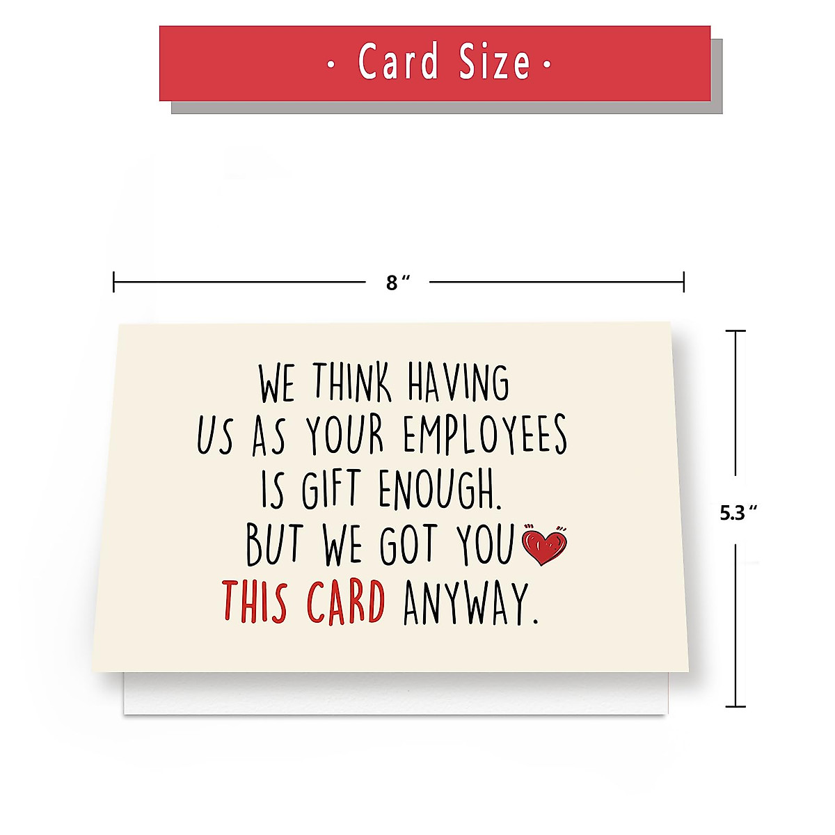 Huameigf Happy Boss Day Card for Boss Manager Mentor Supervisor, Funny Boss Day Gifts for Women Men, Lovely Birthday Card Gift from Employee, Gift for Boss
