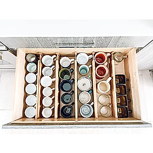 Lipper International 8897 Bamboo Wood Custom Fit Adjustable Deep Kitchen Drawer Dividers, Set of 2