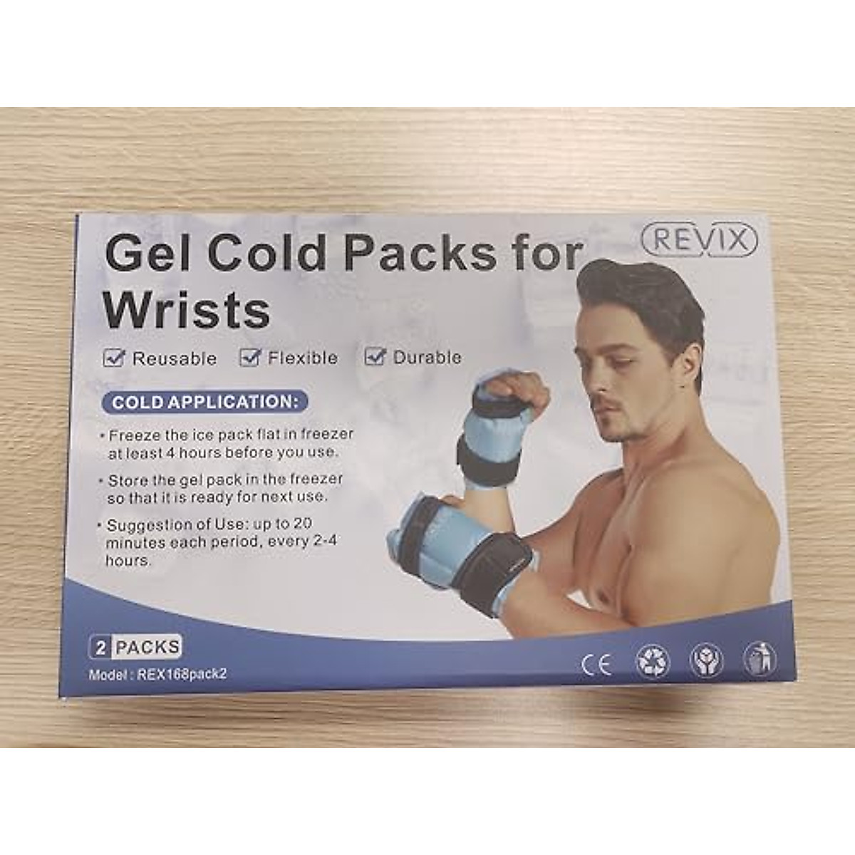 REVIX Wrist Ice Pack Wraps for Carpal Discomfort Soothing (2-Piece Set) Reusable Gel Hand Ice Packs, Cold Pack with Cold Compress, Promote Flexibility and Reduce Fatigue