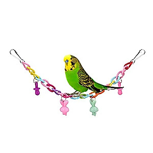 Holyfire Bird Toys 11PCS, Parakeet Toys Climbing Ladder Bird Swing Hanging Chewing Colorful Toys for Budgie, Cockatiel, Conure, Cockatoo, Love Birds, Finches, Mynah