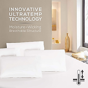 Mueller Luxury 6 PC Full Size Bed Sheets, Super Soft 1800, Deep Pocket up to 16" Full Size Sheets, Transfers Heat, Breathes Better, Hypoallergenic, Wrinkle-Resistant, Oeko-TEX, White