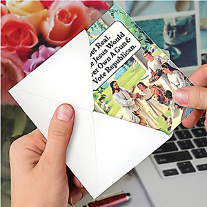 NobleWorks - 1 Funny Retro Birthday Greeting Card - Birthday Celebration Humor, Vintage Notecard - Get Real 0861