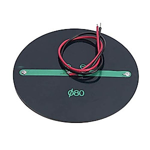 T best 4Pcs Solar Cell Panel, 6V 80MM Diameter Round Solar Battery Panel Outdoor Portable Stable Efficient Polycrystalline Silicon Solar Power Panel