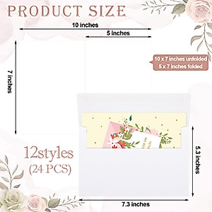 MotiMind 12 Styles Wedding Cards for The Bride and Groom with Envelopes 5”x7” Wedding Congratulations Card Assorted Greeting Cards for Bridal Shower, Engagement