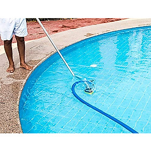 Aqua Select Weighted Pool Vacuum Head with Side Brushes for Cleaning Above Ground & Inground Swimming Pool | Flexible Handle with EZ Clips | Quickly Clean Walls, Corners and Slopes