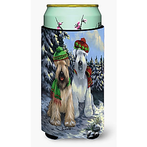 Caroline's Treasures PPP3194TBC Wheaten Terrier Christmas Snowdog Tall Boy Hugger Can Cooler Sleeve Hugger Machine Washable Drink Sleeve Hugger Collapsible Insulator Beverage Insulated Holder