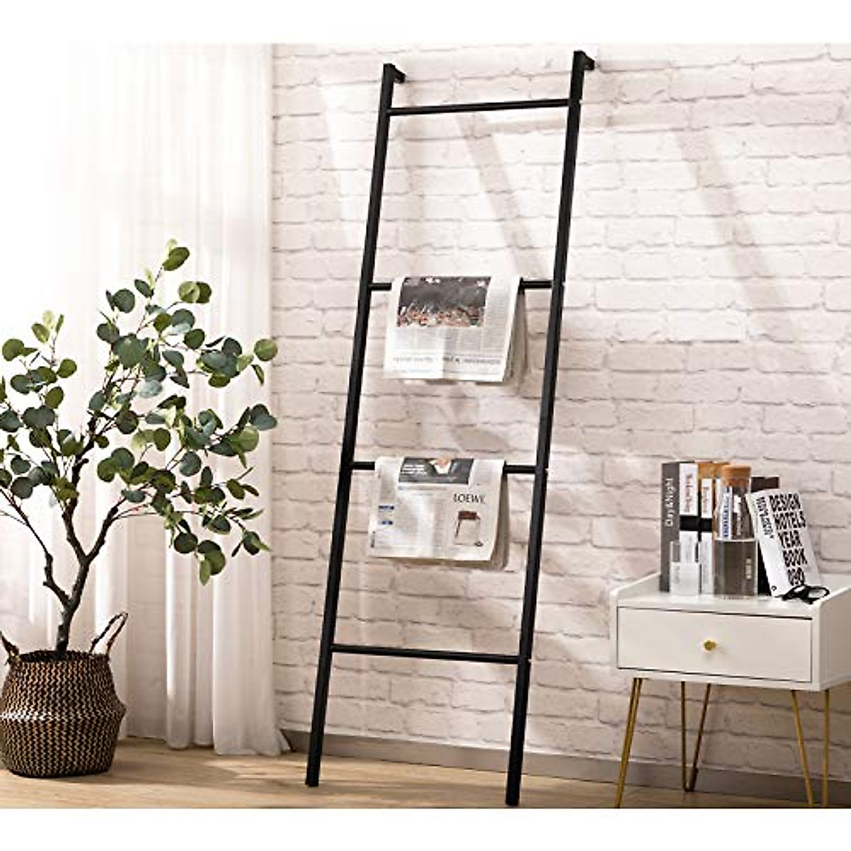 Marble Field Square Standing Towel Rack, 4-Layer Metal Towel Rack, Wall Storage Rack, Bathroom Decoration, Black
