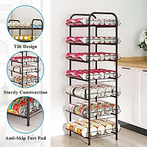 GILLAS 5 Tier Water Bottle Storage Rack,Metal Beverage Can Rack,Large Capacity Bottled Rack Water Bottle Holder Stand for Cabinet,Countertop Kitchen,Party ,Black