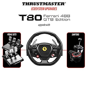 Thrustmaster T80 Ferrari 488 GTB with Pedals (Compatible with PS5,PS4,PC)