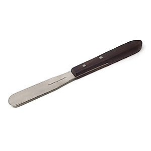 A2Z-WHS3 Stainless Steel Lab Spatula with Wooden Handle, 3" Blade, 0.62" Blade Width, 7" Total Length