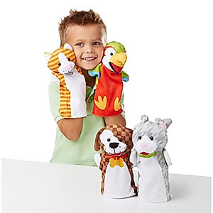 Melissa & Doug 96036 Playful Pets Hand Puppets, Multicolor