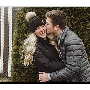 FURTALK Womens Winter Knitted Beanie Hat with Faux Fur Pom Warm Knit Skull Cap Beanie for Women