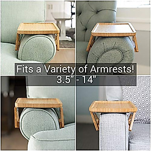 Shamrock Home Arm Table Clip On Tray Sofa Table for Wide Couches. Couch Arm Tray Table, Portable Table, TV Table and Side Tables for Small Spaces. Stable Sofa Arm Table for Eating and Drink Table
