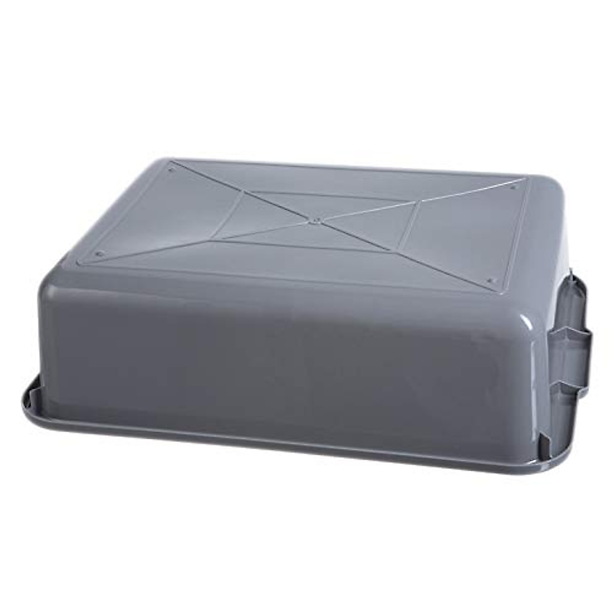 4-Pack Commercial Bus Tubs 8L, Grey Plastic Bus Box/Tote, Bus Wash Dish Basin Pans