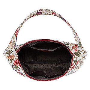 Signare Tapestry Hobo Shoulder bag slough purse for Women with Flower Meadow Design