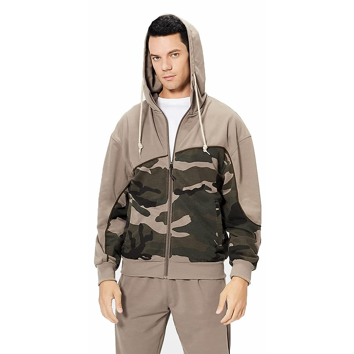 RPOVIG Men's Track Suits, 2 Pack Sweatsuits Outfits Full Zip Jackets Athletic Pants for Jogging Gym Workout