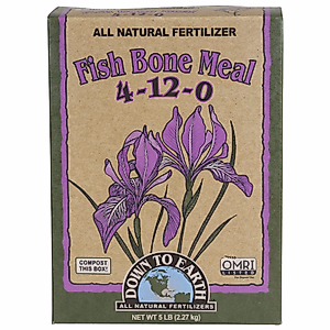 Down to Earth Organic Fish Bone Meal Fertilizer Mix 4-12-0, 5 lb