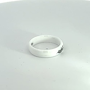 One Moment In Time J128 Sizes 8 Heavenly Flower White Ceramic Choose The Right Ring (8) Mormon LDS CTR