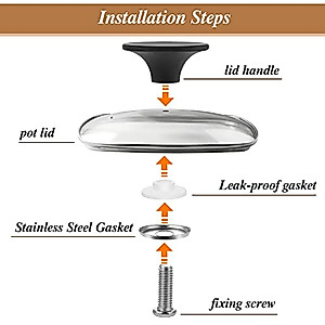 TIESOME 3 Pcs Pot Lid Knob, Universal Replacement Pan Lid Cover Knobs, 5.5cm Large Handle Lid Knob, Kitchen Cookware Knob Handle, Bakelite Circular Handgrip Knobs