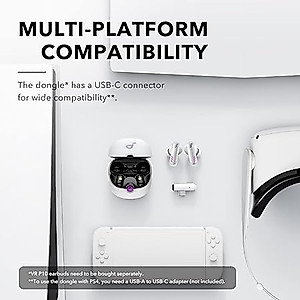 soundcore VR P10 Wireless Gaming Earbuds with Extra USB-C Dongle, Meta Quest 2 Accessories, Low Latency, Dual Connection, Bluetooth, 2.4GHz Wireless, PS4, PS5, PC, Switch Compatible