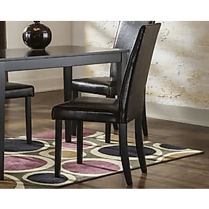 Signature Design by Ashley Kimonte Modern Faux Leather Upholstered Armless Dining Chair, 2 Count, Dark Brown