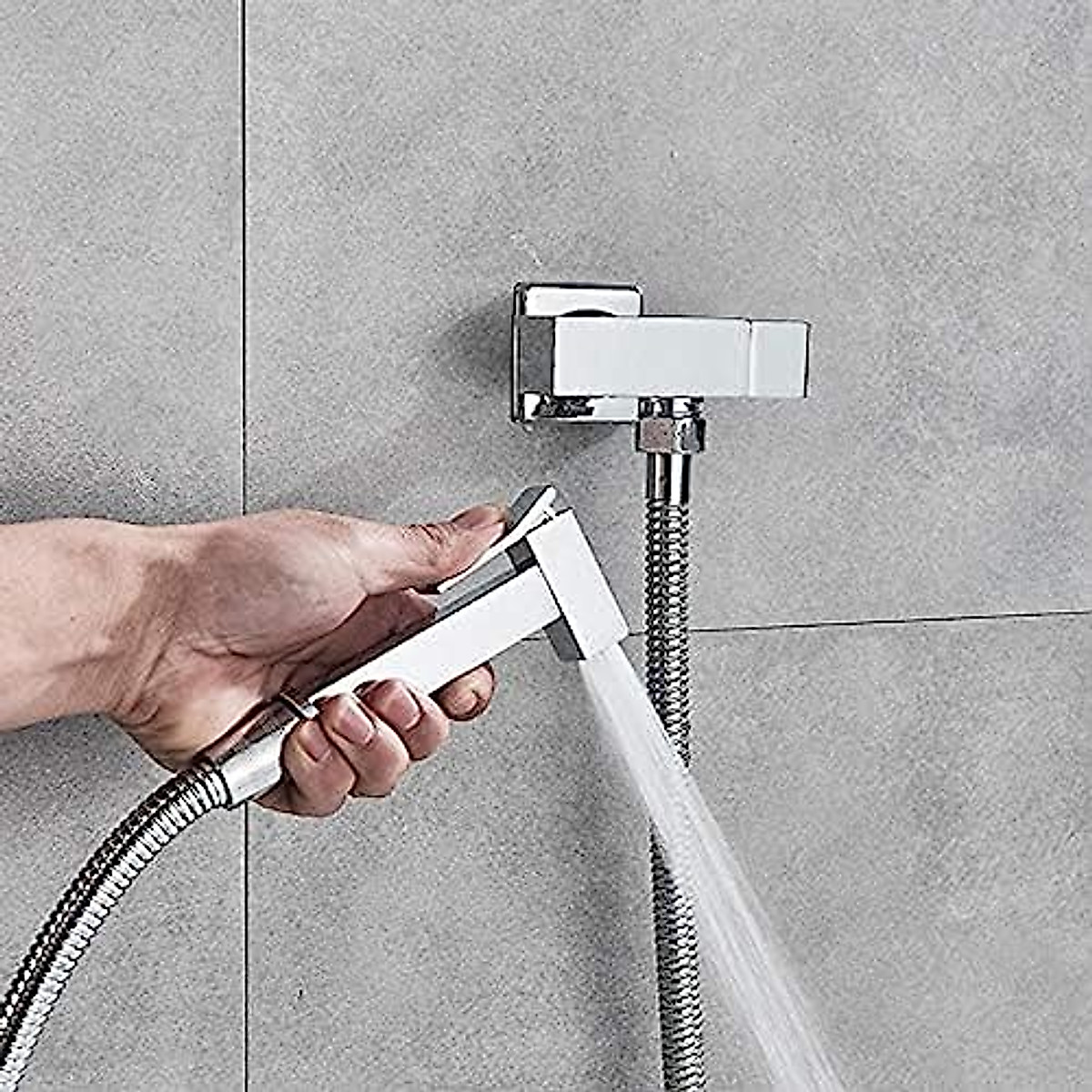 MINJING Bidet Sprayer Head Wall Mounted Bathroom Bidet Faucet Shower Faucet Toilet Bidet Muslim Brass Washer Tap-Black Bronze Bidet,Chrome Bidet Faucet