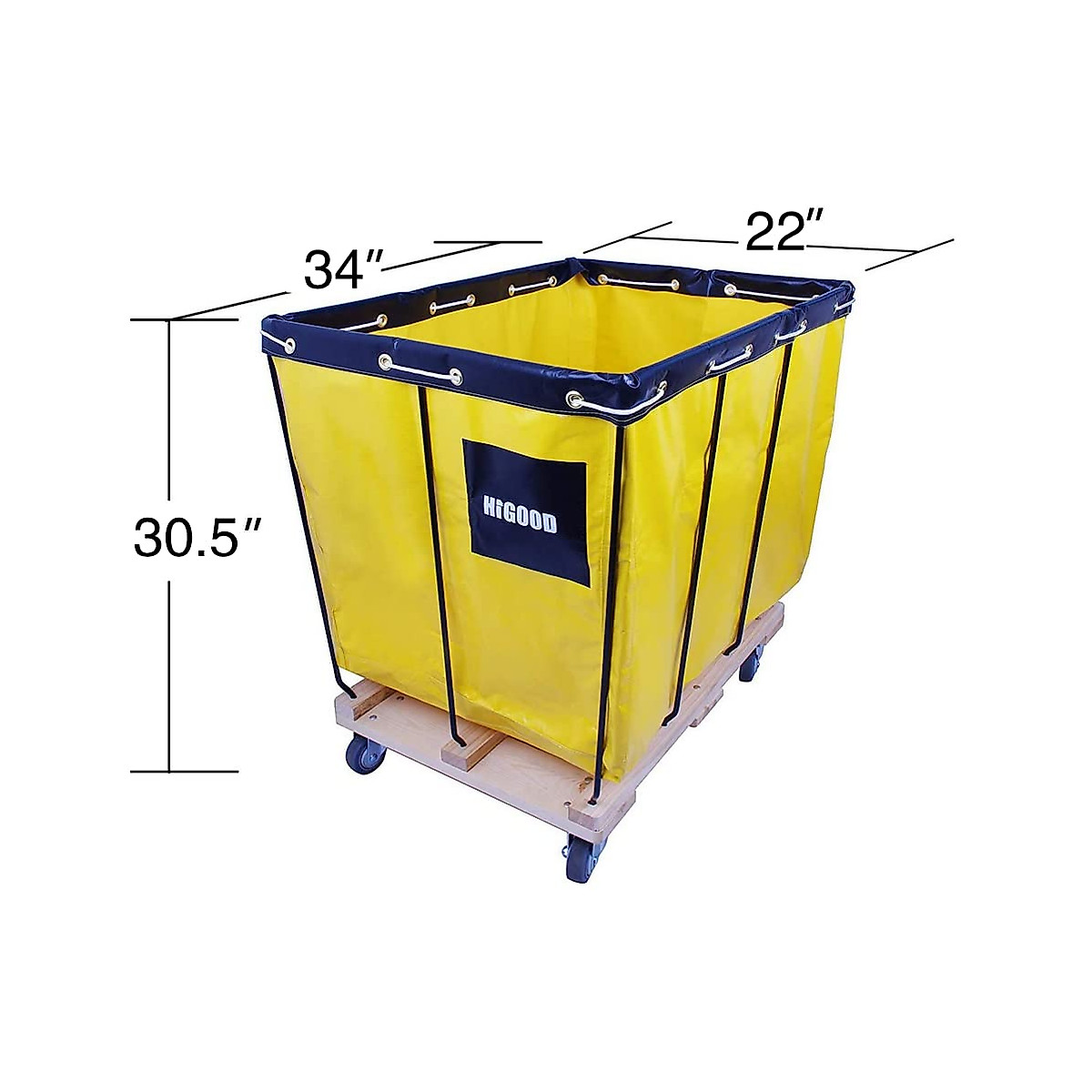 HIGOOD Basket Trucks,Service Carts Yellow 8 Bushel Knock Down Truck,Carts, 10.0 cu. ft, 400 lb, 34" L X 22" W X 30.5" H Capacity