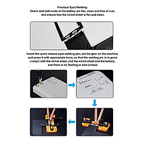 Uxsiya Mini Spot Welder Machine, Accurate LCD Screen Time Saving Portable Spot Welding Machine 6 Level Output for Batteries