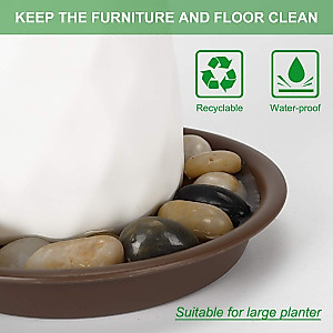 Plant Saucer 10 12 14 16 Inch Heavy Duty Sturdy Drip Trays Durable Plastic Plant Saucer Tray Set - Indoor and Outdoor Use, Pack of 3(14" - 3 Pack)