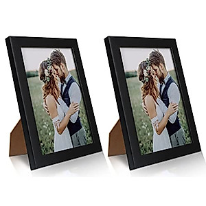 2 Pack 5x7 Picture Frame, Black Picture Frame for Wall and Tabletop Display, Resistant Plastic Photo Picture Frame with Clear Plexiglass for Vertical or Horizontal Display