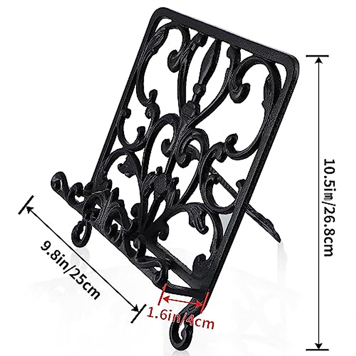 MOLIGOU Cast Iron Cookbook Stand, Recipe Book Holder, Display Stand Holder for Photo Album, Tablet