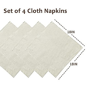 EVERLY Linen Cloth Napkins, Set of 4 100% Stonewashed French Linen Napkins, Dinner Napkins Everyday Use Cocktail Napkins, 18x18 Inches Wedding Napkins Cloth Washable