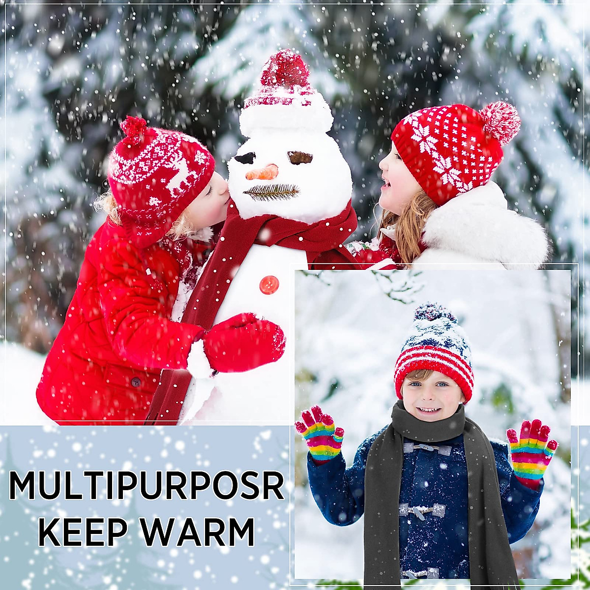 Handepo 48 Pack Winter Scarves Warm Winter Tassel Scarf Bulk Wrap Long Shawl Scarf for Women and Men Unisex (Retro Colors)