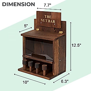 VASGOR Squirrel Feeder Table The Nut Bar, Wooden Picnic Table Feeder, Durable Squirrel Feeder Corn Cob, with Solid Structure, Stable Squirrels Stool Bar, 15 x 10 x 6 Inches (Brown)