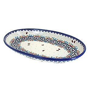 Blue Rose Polish Pottery Scarlett Oval Platter