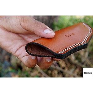 Ottoza TOP GRAIN Leather Knife Sheaths for Fixed Blade Knives, Leather Knife Sheath for Belt, Leather Knife Holster Belt Knife Holder, Vertical Knife Sheath for Belt No:46