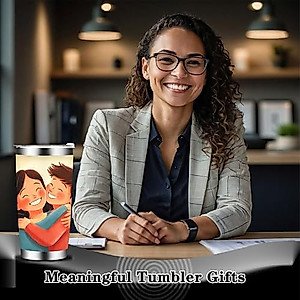 FOCIUZTA 20oz Adorable Couple Hugging Tumbler with lid, Travel Coffee Cup, Ideal for Easter, Mother Day, and birthday gifts