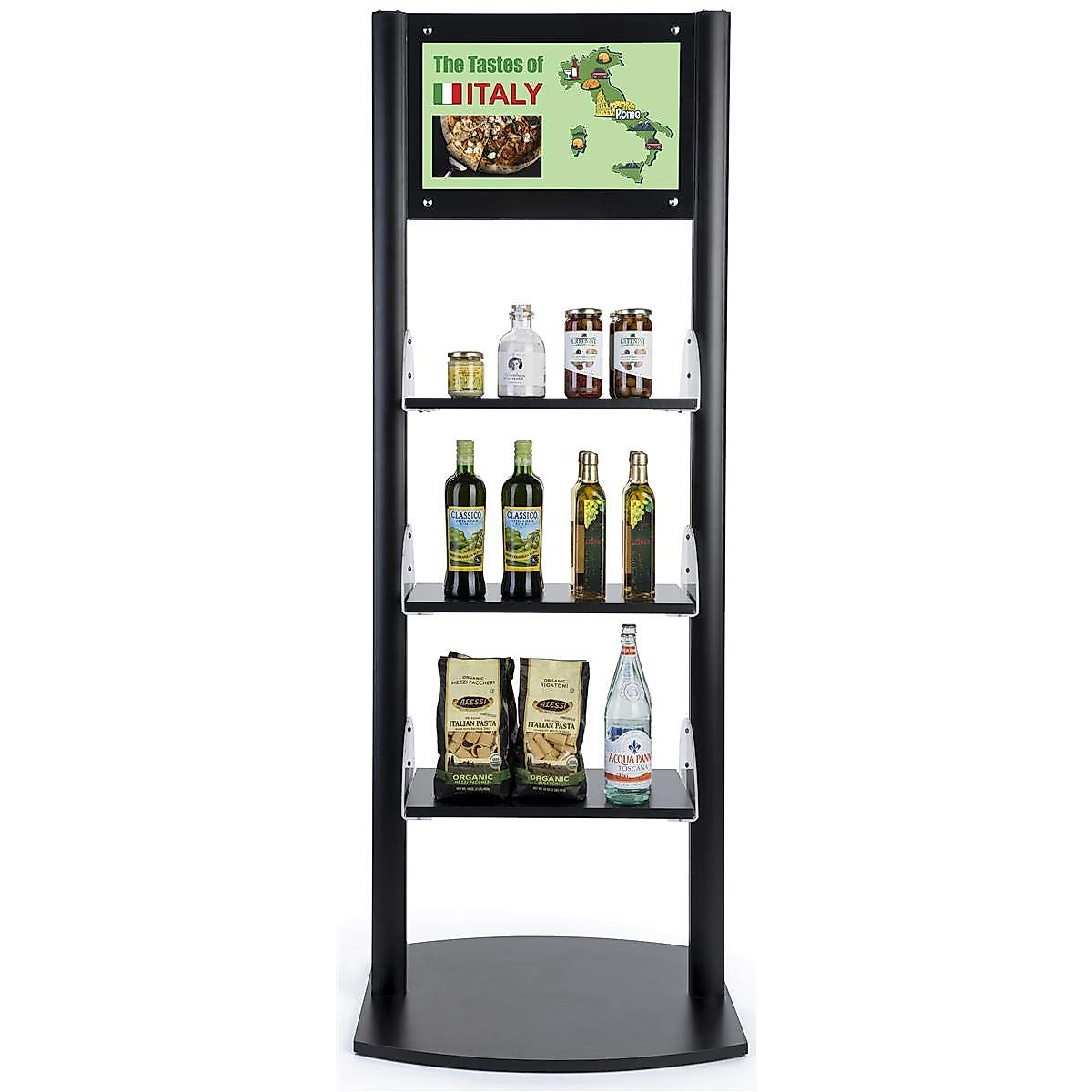Displays2go Digital Sign Shelving Racks, Plug n-Play, 21.5" Screen, Built-in-Speakers â€“ (DRS21BK)