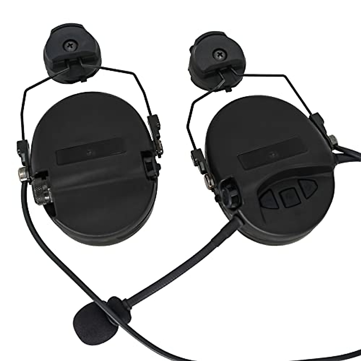 TSVISIONCORE Tactical Headset,ARC rail track adapter version,Noise Canceling Headphones for airsoft,shooting (Black)
