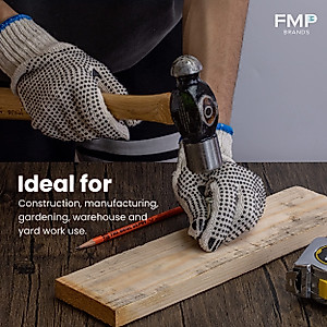 FMP Brands 24 Pairs Safety Cotton Work Gloves with Grip Double Sided Dot Machine Knit Gloves