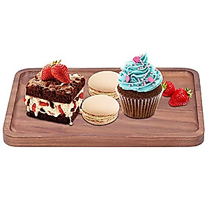 Wooden Cutting Board, Super Thick Walnut Cutting Board Set Square Decorative Fruit Tray Wooden, for Kitchen Vegetables and Fruits(25 * 17 * 1.5)