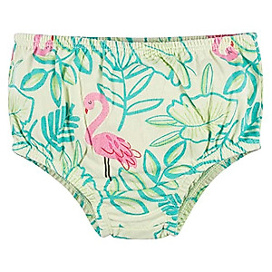 Gerber Baby Girls' 3-Piece Sundress, Diaper Cover and Hat Set, Flamingo