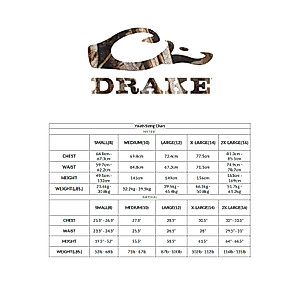 DRAKE Unisex Youth's MST Eqwader Warm Moisture-Wicking Fleece Lined Waterproof Windproof Breathable Full-Zip Outdoor Jacket, Mossy Oak Shadow Grass Habitat, 10