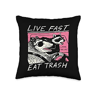 Vincent Trinidad Art Live Fast Eat Trash Throw Pillow, 16x16, Multicolor