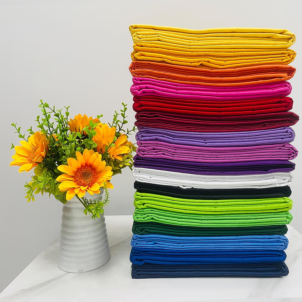 LUMANSUO 100% Cotton Fabric by The Yard，Quilting Fabric for Sewing,Crafts,Embroidery,Quilt Backing, Width 64 inches by Length 4 Yards White Muslin Fabric