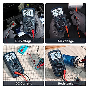 VENLAB Digital Multimeter DC AC Voltmeter, Ohm Meter, Fast Accurately Measures Voltage, Current, Resistance, Continuity, Diode, hFE, Tests Live Wire