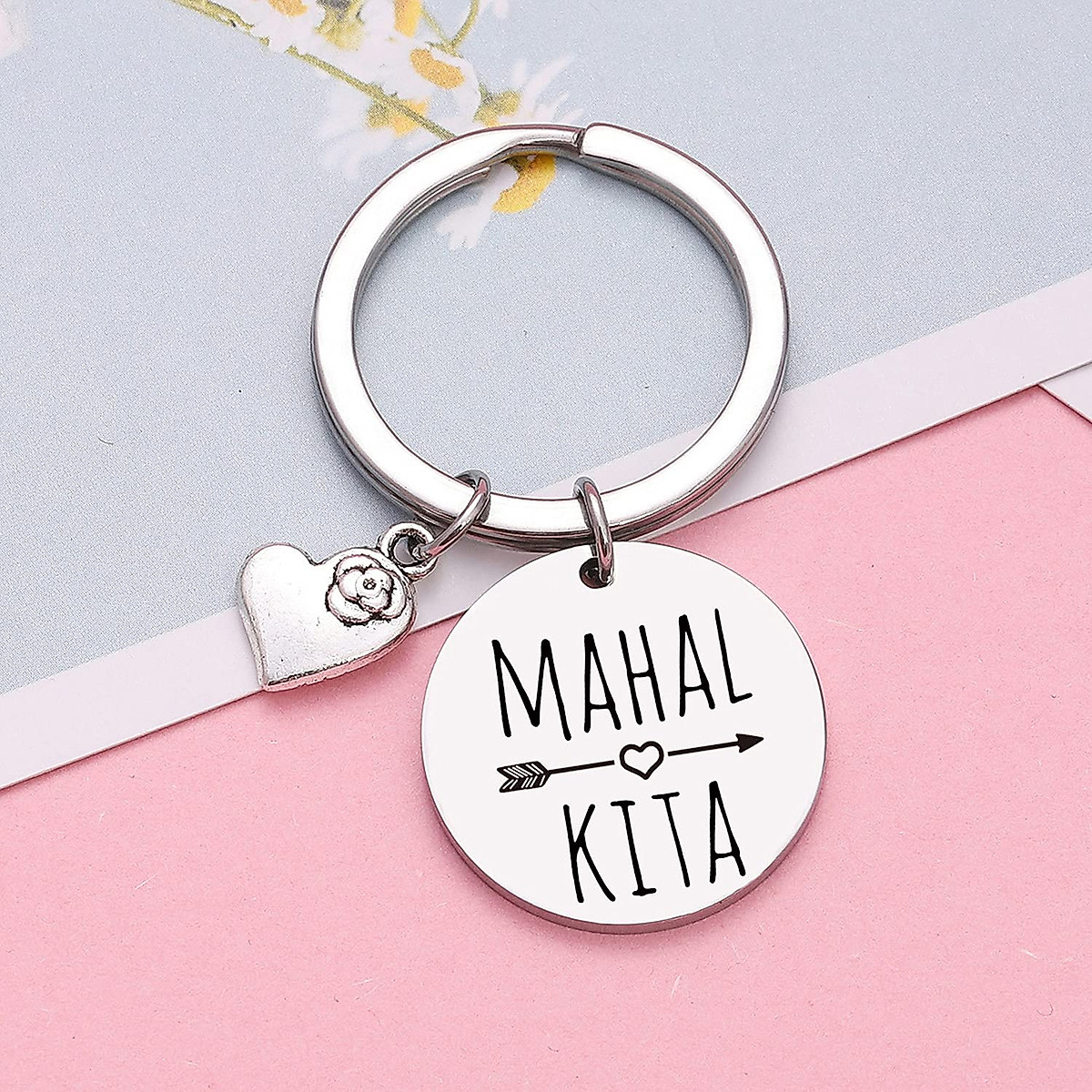 NOTHERS RSZOTW Mahal Kita Keychain Valentine's Day Keychain Filipino Keychain Philippines Gift Husband Gift Wife Gift Pinoy Gift Mahal Kita Girlfriend Jewelry Boyfriend Gift
